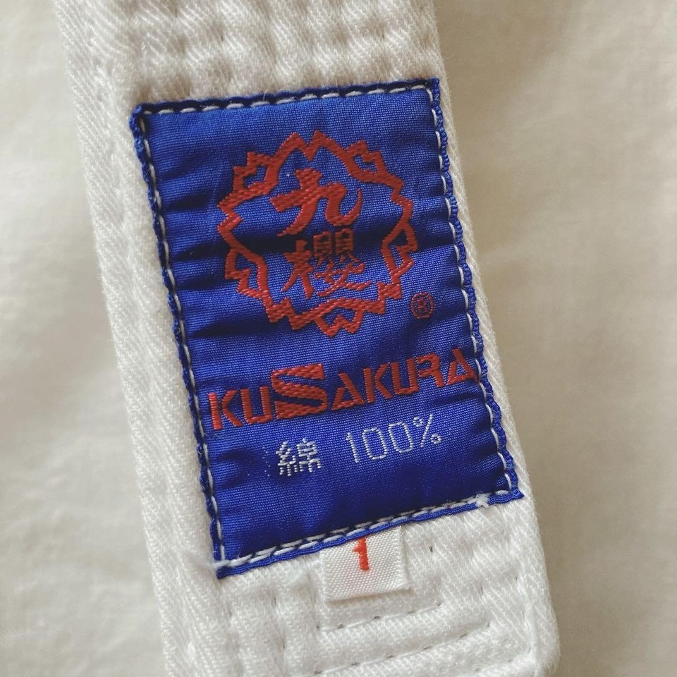 KuSakura Karate Belt White Cotton Martial Arts Obi Size 1 215cm Lightly ...