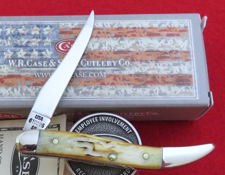 Case XX Toothpick Knife 2000 SFO Great Burnt Worm Groove Natural Bone ...