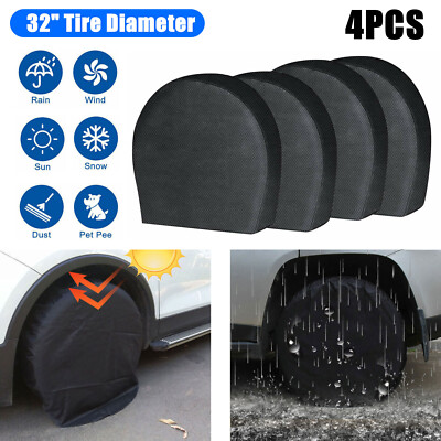4Pcs Wheel Tire Covers 30"-32" Tire Protector Cover Set for Trailer Car ...