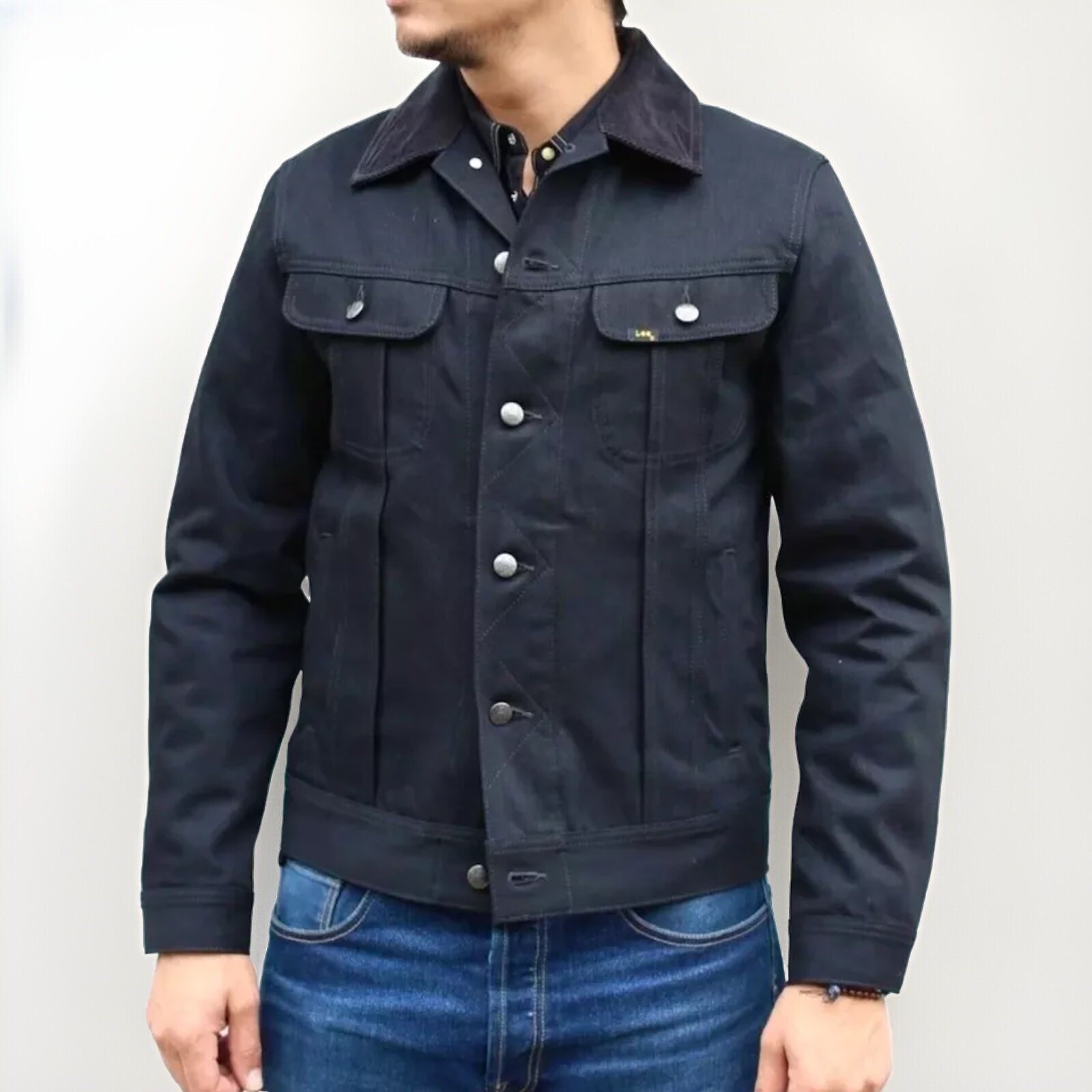 LEE 101 STORM RIDER JACKET Blue Denim 13oz Alaskan Lining Indigo Dry M ...