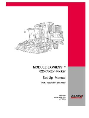 CASE IH 625 COTTON PICKER MODULE EXPRESS SETUP OPERATOR`S MANUAL | eBay