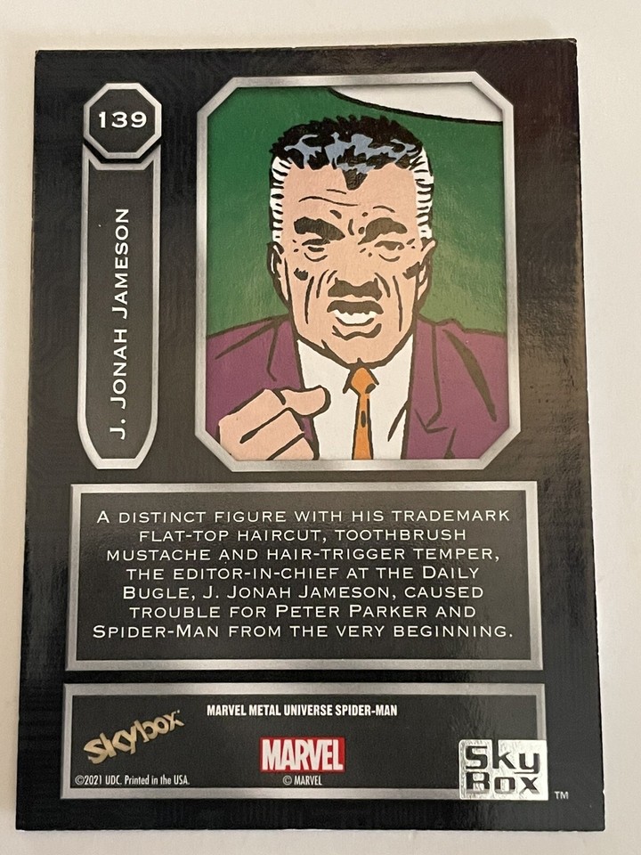 2021 Marvel Metal Universe Spider-Man High Series SP #139 J. Jonah ...