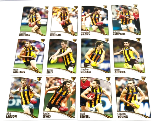 2009 SELECT AFL COLLECTABLE MINI STICKERS FULL BASE TEAM SET-HAWTHORN ...