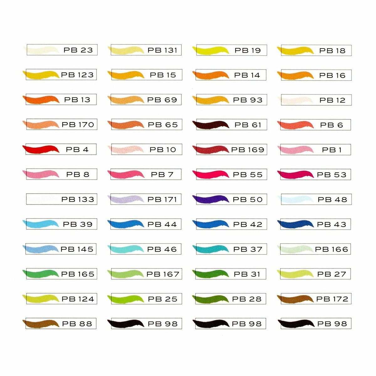 Prismacolor Brush Tip Markers Color Chart
