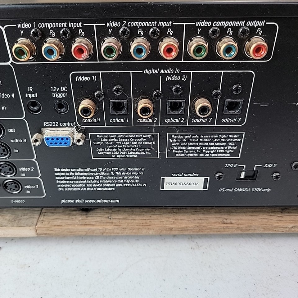 Adcom GTP-860II AV Receiver 5-Ch. Multi Zone Digital Processor Nice ...