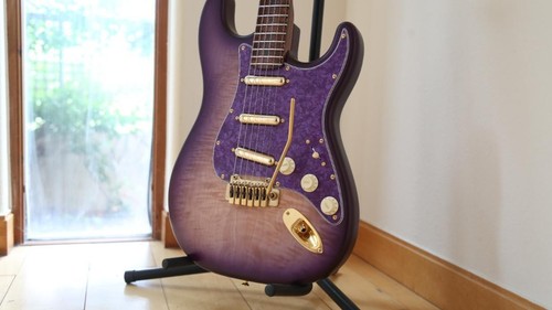 Warmoth Purple Burst Fender Strat Neck USA Made Maple Rosewood ...