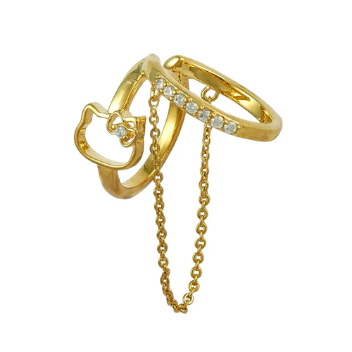 Sanrio Hello Kitty Double Ear Cuff B Gold Japan NEW Sanrio Characters ...