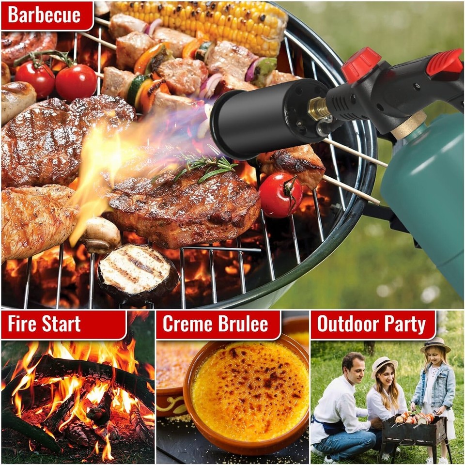 Propane Cooking Torch Grill Gun& Culinary Kitchen Blow Torch Charcoal ...