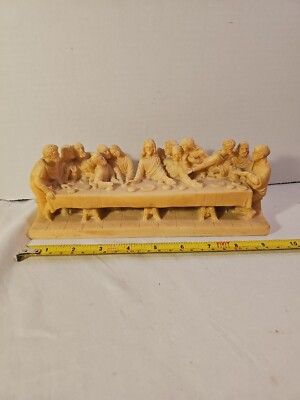 Vintage THE LAST SUPPER STATUE FIGURINE ITALY ** Hand Carved Marble ...