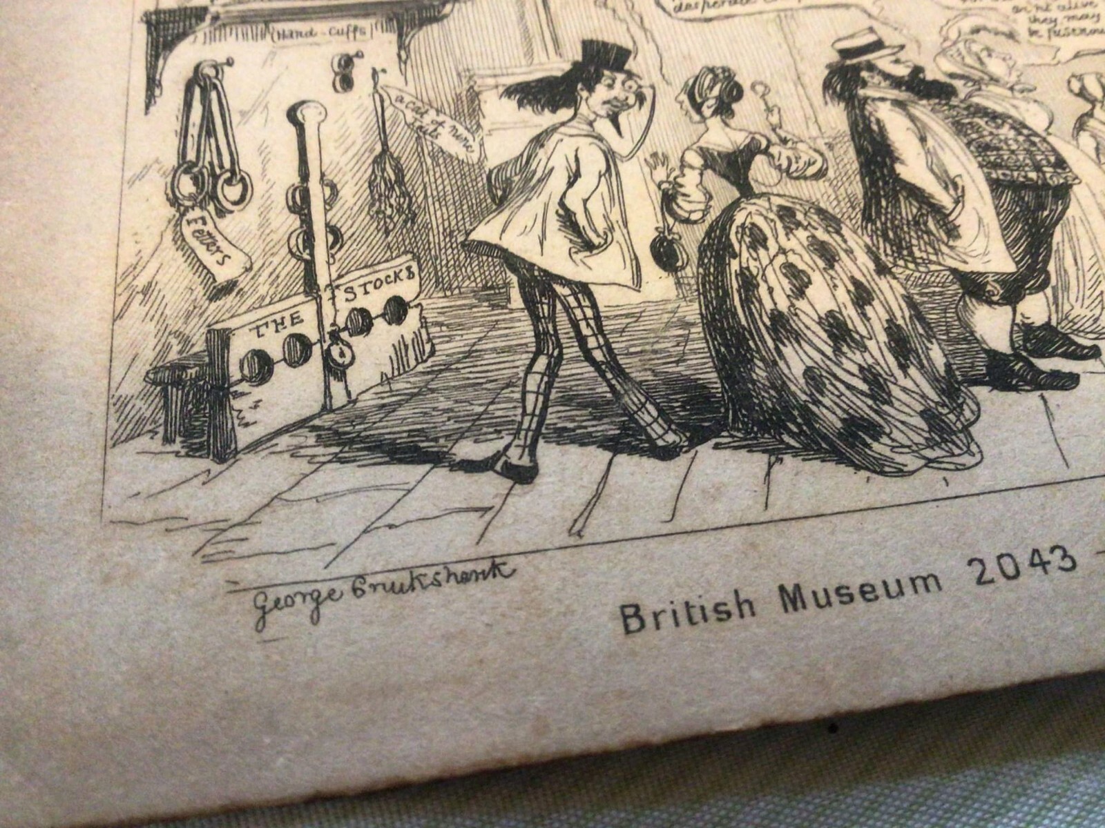 Antique C1880 Original George Cruikshank Print " British museum 2043 ...
