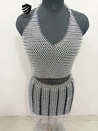 10 mm Chainmail Top and Skirt, Women Aluminium Butted Chainmail Top ...