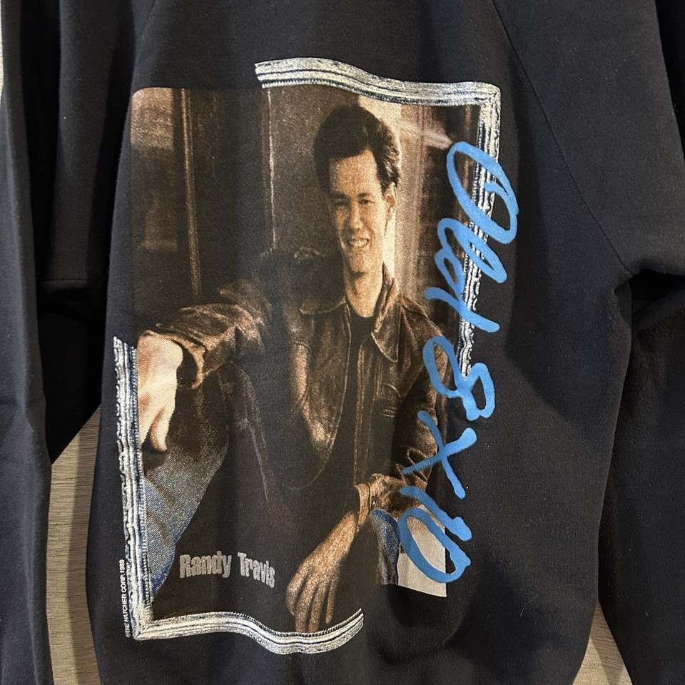 Vintage Randy Travis 89 Winter Canadian Tour Crewneck Size Large | eBay UK