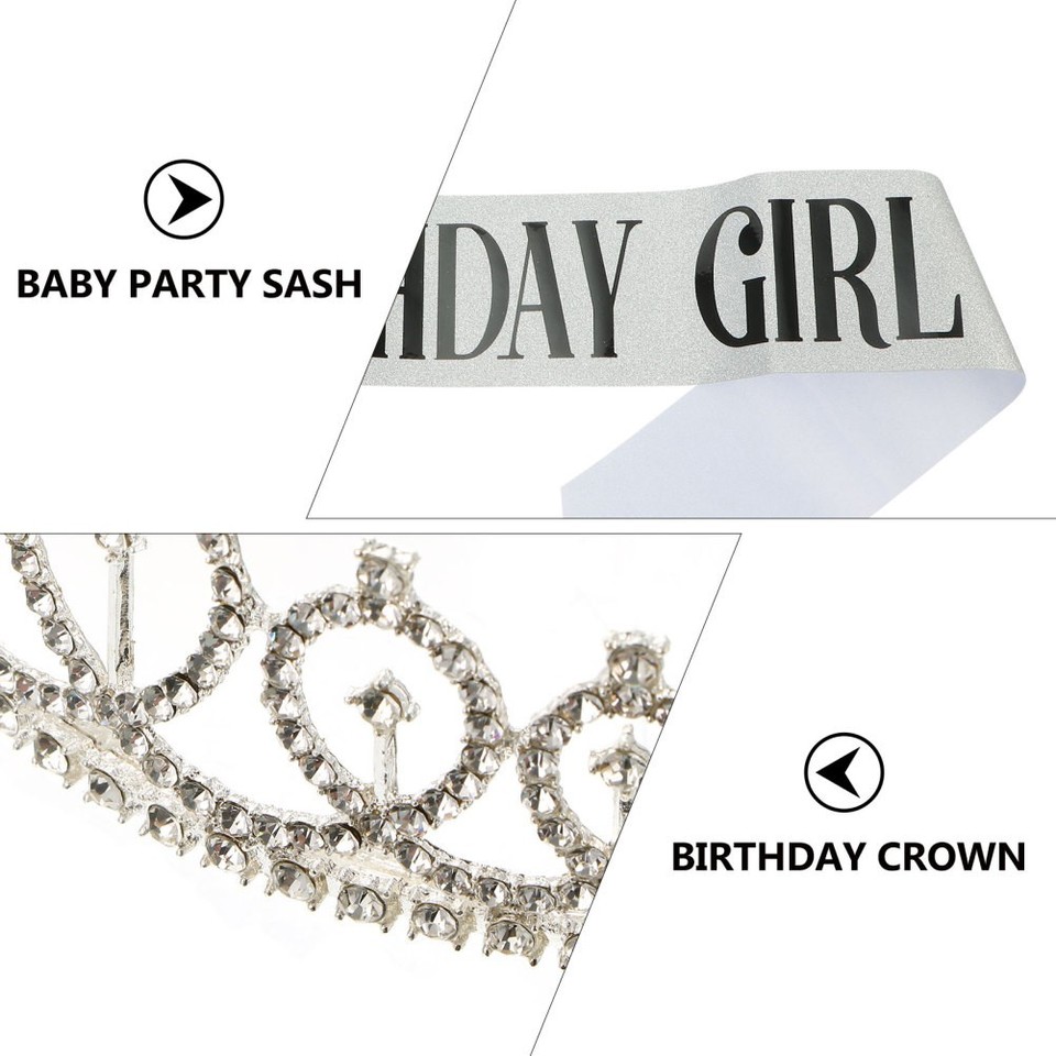1 Set Birthday Sash Birthday Crown Set Practical Party Gift Party Favor ...