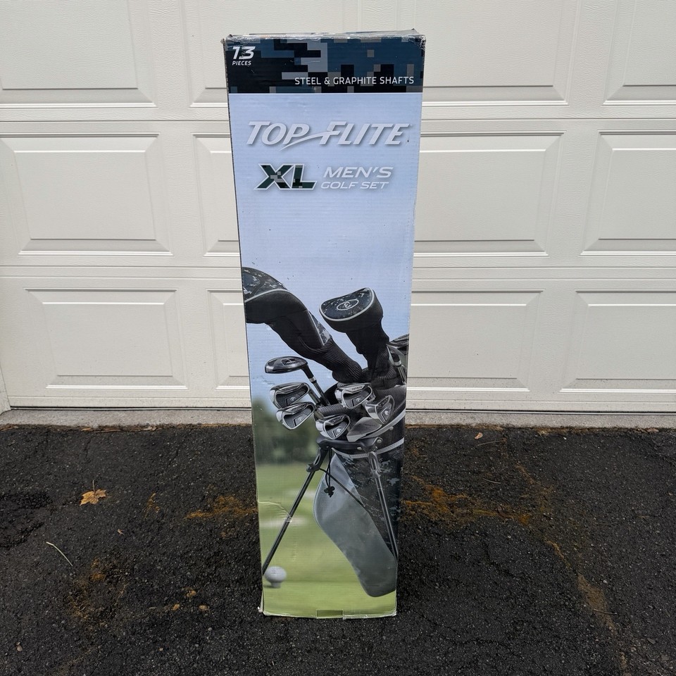 Top Flite XL 13-Piece Complete Golf Set Camo RH Regular Flex Stand Bag ...