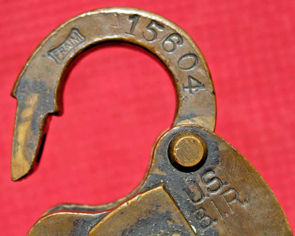Bureau Internal Revenue Brass Padlock U.S. BIR Lock & Key ET Fraim ...