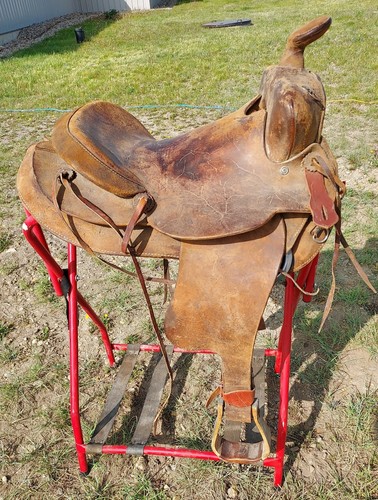Rough out Leather Western Saddle - 14½" -15" Seat - As Is | eBay