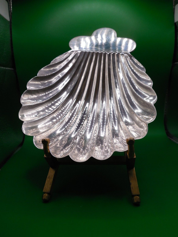 Large Sterling Silver Clam Shell Footed Dish ~ 7 1/2" x 5 1/2" ~ 150 g ...