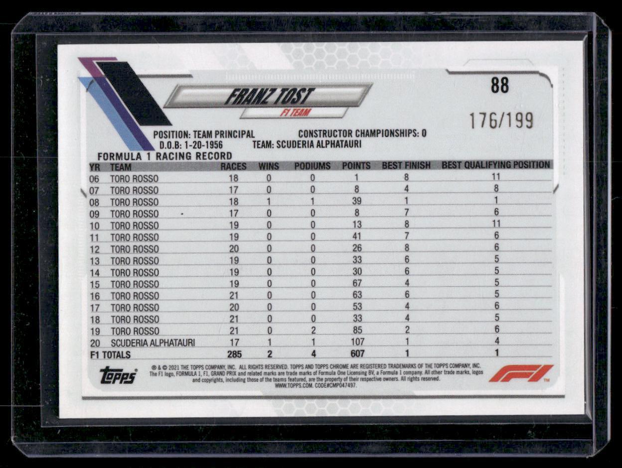 2021 Topps Chrome Formula 1 - F1 Crew Purple Checker Flag Refractor #88 ...
