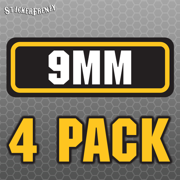 9mm 4pk Sticker Set - Ammo Can Box Decal bullet ARMY Gun safety Hunting ...