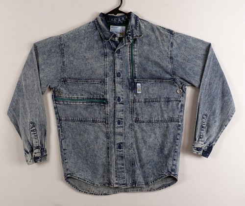 Pop 84 Vintage Blue Denim Long Sleeve Jacket Size 40 Made In Italy | eBay