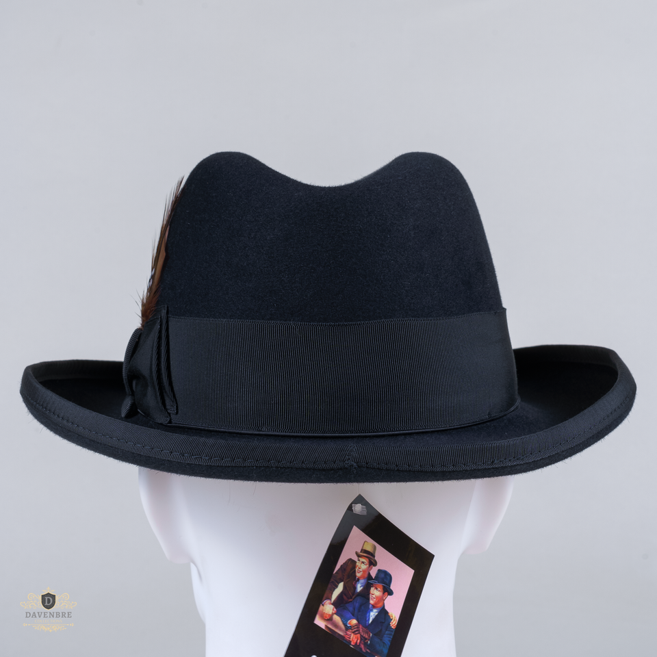 NWT Selentino Alpha 100% Fur Felt Homburg Fedora Hat Mens 7 1/4 (58 ...