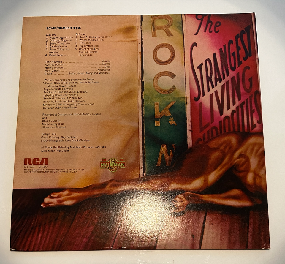 DAVID BOWIE - DIAMOND DOGS - ORIGINAL 1974 RARE VINYL LP - CPL1-0576 ...