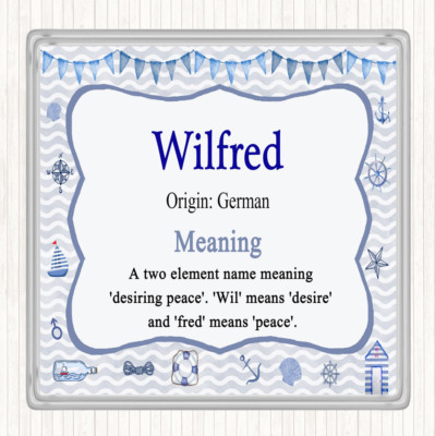 Wilfred Name Meaning Drinks Mat Coaster Nautical | eBay UK