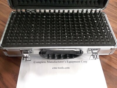 Pin Gage Set M1(-) 0.061-0.250",190 pins,-0.0002" minus, in metal case ...