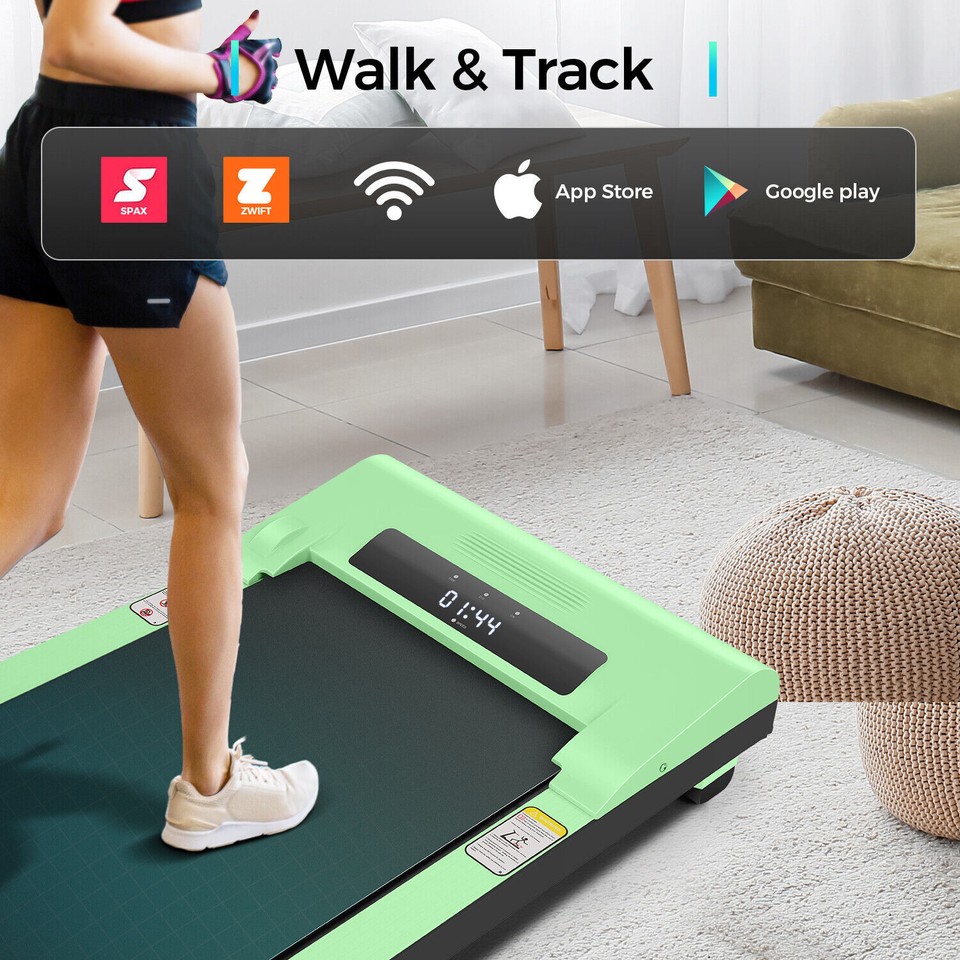 Treadmill Folding Running Walking Machine w/ App Control 2-in-1 for ...