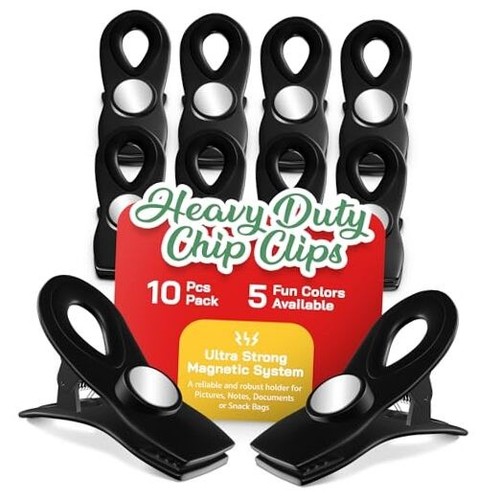 Magnus Magnetic Chip Clips – 10 Pack Heavy Duty Bag Clips with Super ...