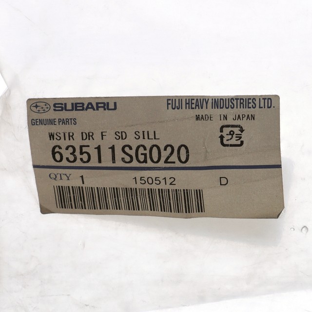 Genuine Subaru Weather Strip Body Side F 63511SG020 for sale online | eBay