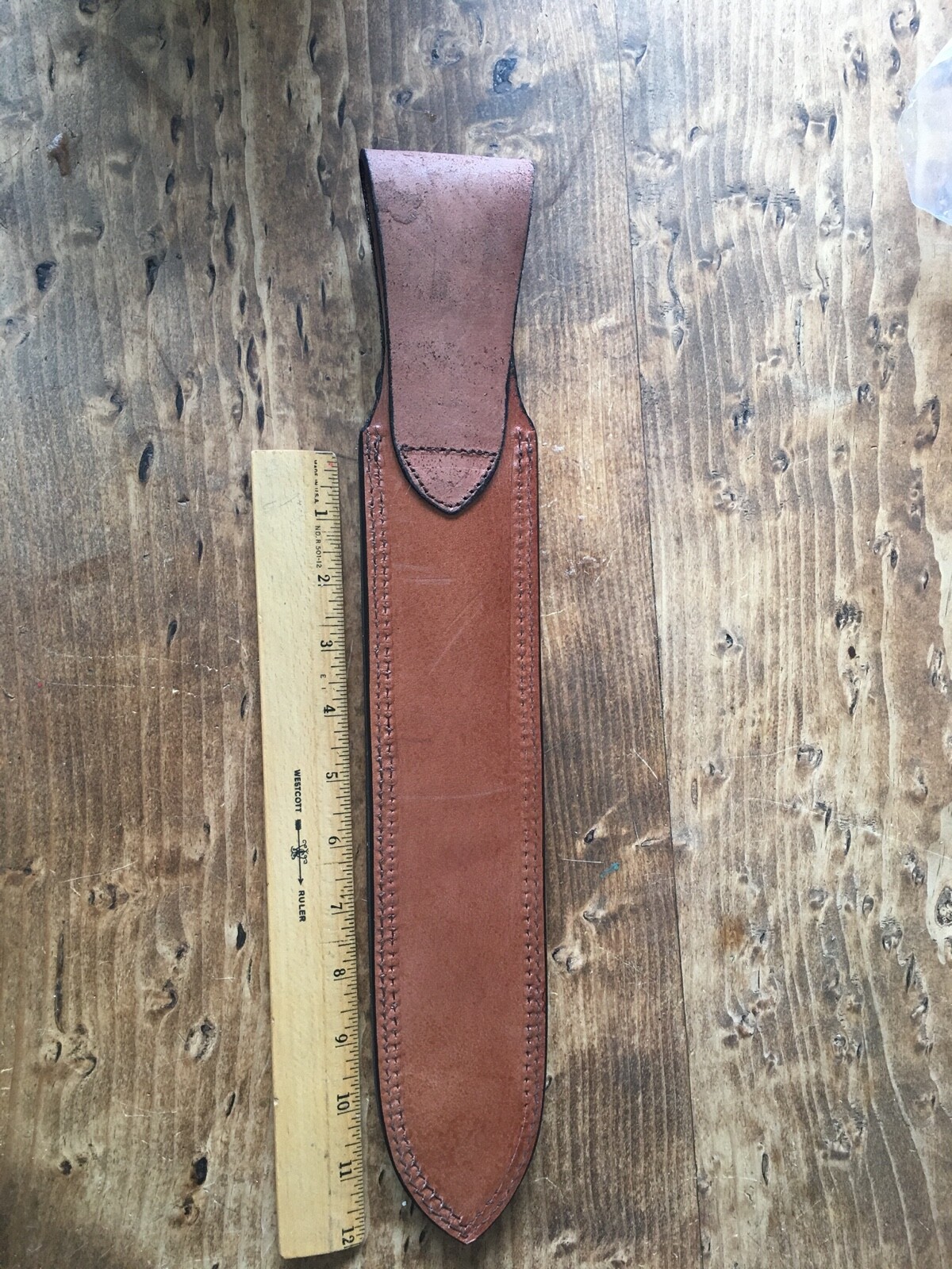 BROWN LEATHER SHEATH FOR LARGE 12 INCH hunting knife 4661216ap | eBay