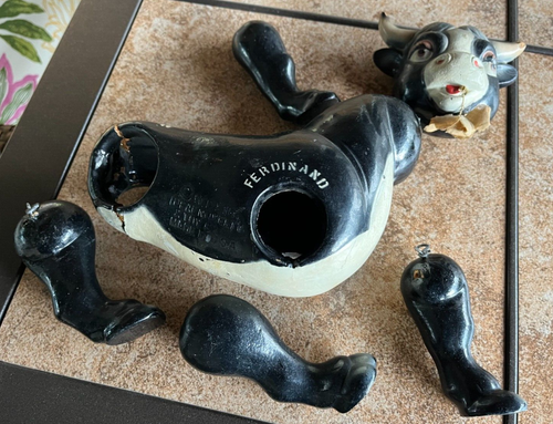 Ferdinand the Bull Wood Composition Jointed Bull Ideal Novelty Co. W ...