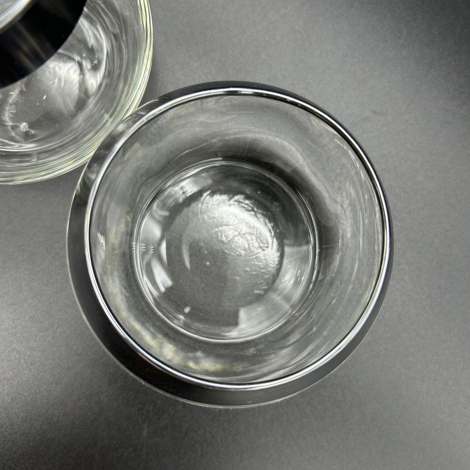 MCM Dorothy Thorpe Style Roly Poly Cream & Sugar with Thick Silver Band ...