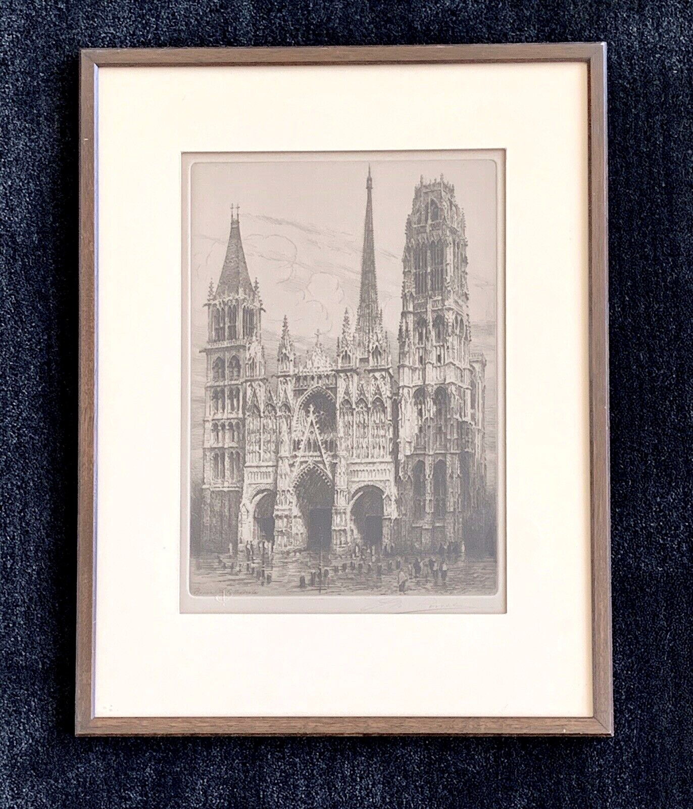 Charles Pinet signed etching Rouen Cathedral France | eBay
