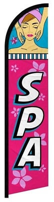 Spa Pink Advertising 2.5'x11.5' Super-Knit Poly Windless Banner Flag | eBay
