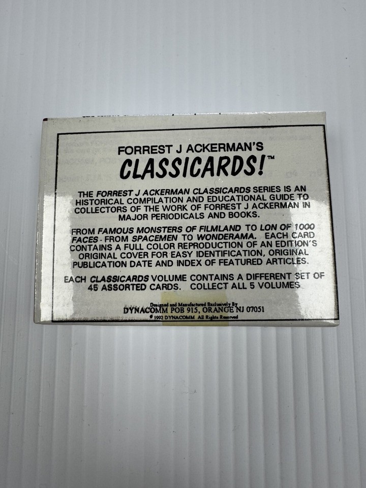 Classicards Forrest Ackerman Collection Set 1 of 5 Sealed 45 Color ...