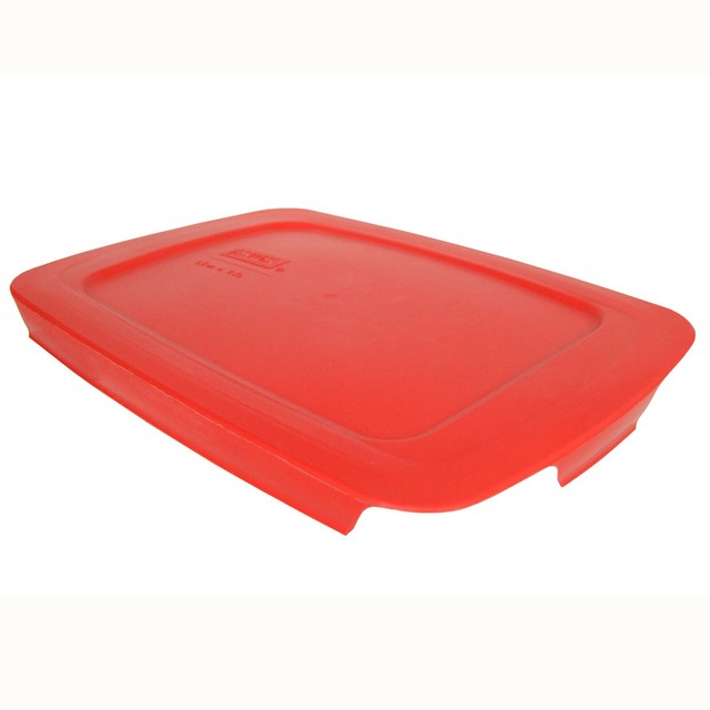 Pyrex C-213-PC 9.5 x 6.5" Red Rectangular Lid for 1.5Qt Easy Grab Loaf ...