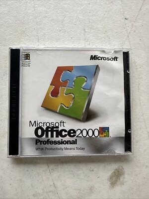 Microsoft Office 2000 Professional 2 Disc with Product Key Software ...