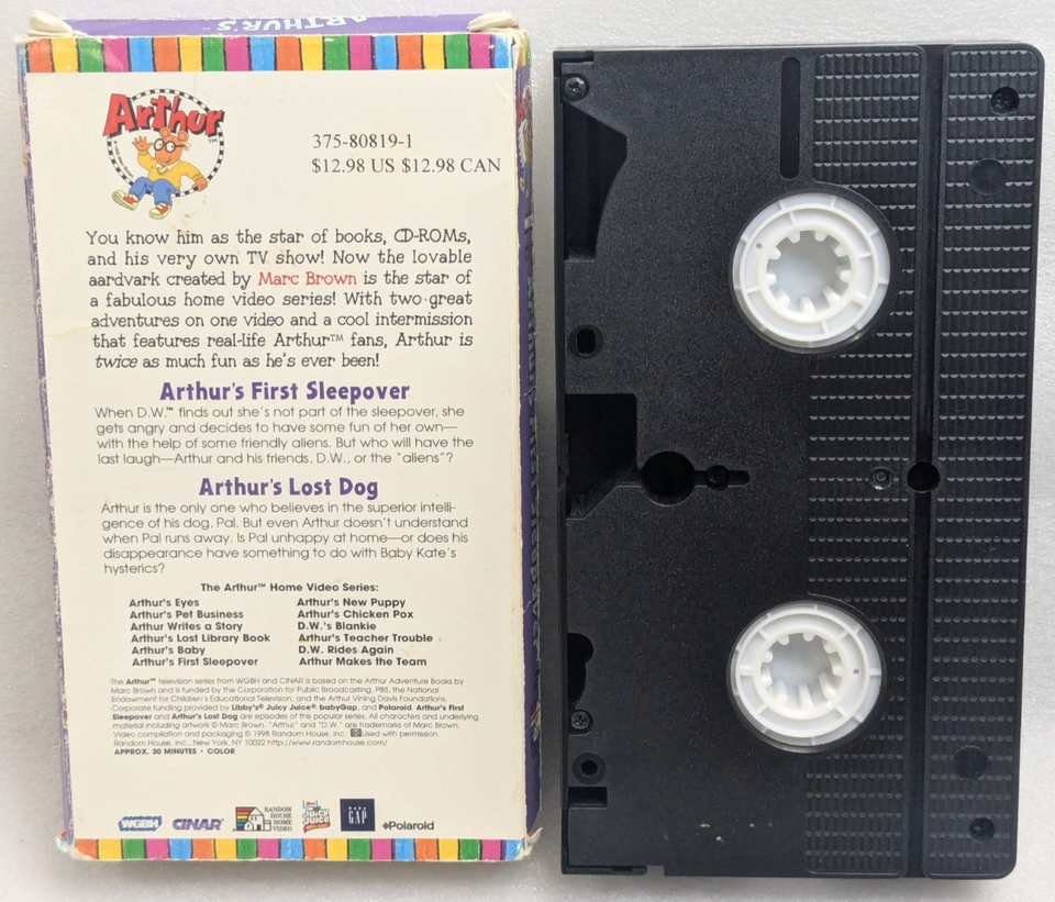 Arthur Arthurs First Sleepover and Lost Dog (VHS, 1998, Random House ...