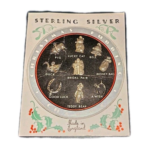 Vintage 925 Sterling Silver Christmas Pudding Charms Set of 9 In ...