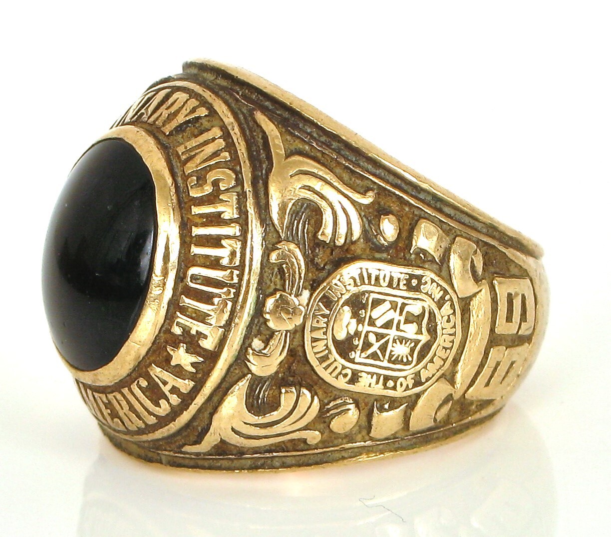 1969 10K YELLOW GOLD MEN'S CLASS RING CULINARY INSTITUTE OF AMERICA ONYX S7 20G | eBay