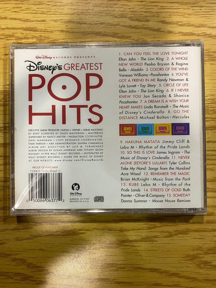 Disneys Greatest Pop Hits A Decade Of Radio Singles. CD. 1998 | eBay