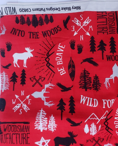 Riley Blake cotton fabric, Wild at Heart by Lori Whitlock, red, 7/8 (32 ...