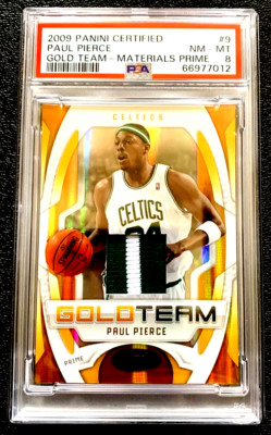 GOLD PATCH SP /10 PSA 8 NMMT 2009 PAUL PIERCE PRIME MATERIALS CERTIFIED ...