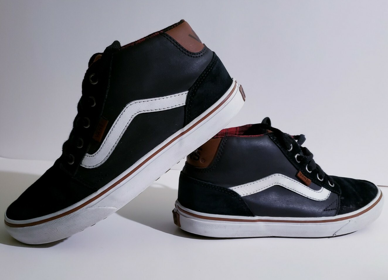 Vans Off The Wall 721356 Sk8-Hi Black/Brown Suede Canvas High Top Sz ...