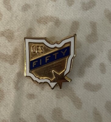 OES 50 Fifty Year Pin Worthy Matron Order of the Eastern Star Mason Vtg ...