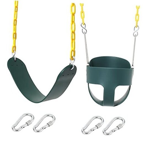 Heavy Duty Toddler High Back Full Bucket Swing Seat - Swing Set Green ...