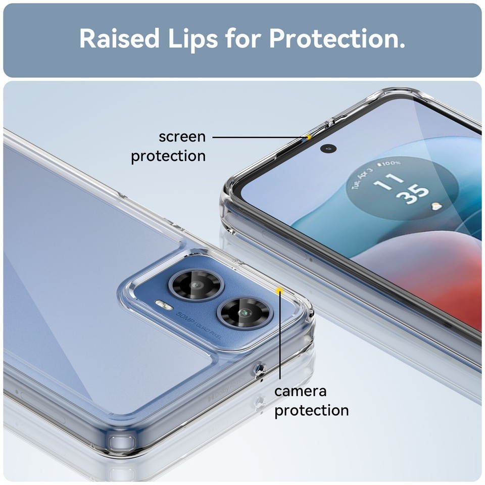 For Motorola Moto G56 G86 G15 G35 G45 G55 G75 G54 Clear Hard Back TPU ...