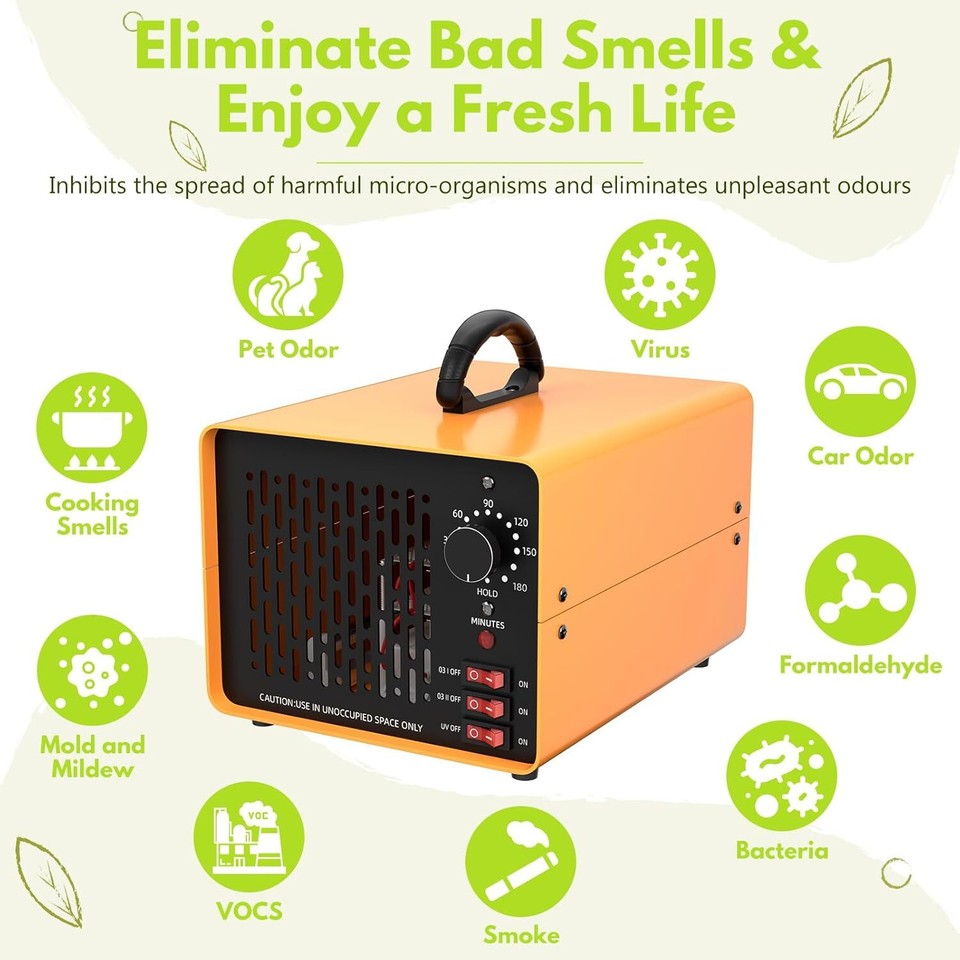 Upgraded Ozone Machine 50,000mg/h Powerful Ozone Generator Odor Removal ...